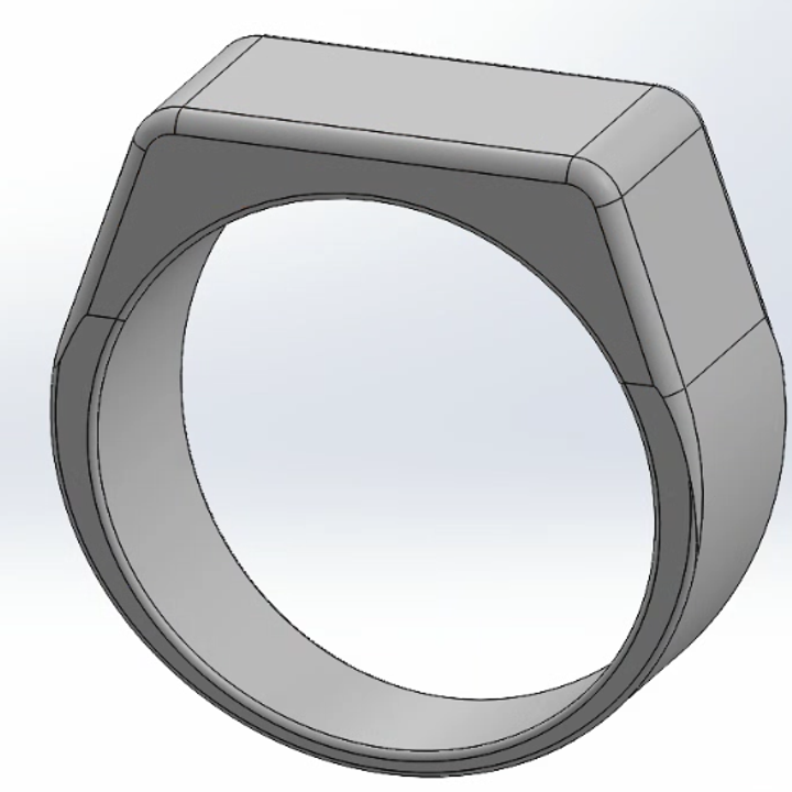 3D Printable Signet ring by E H